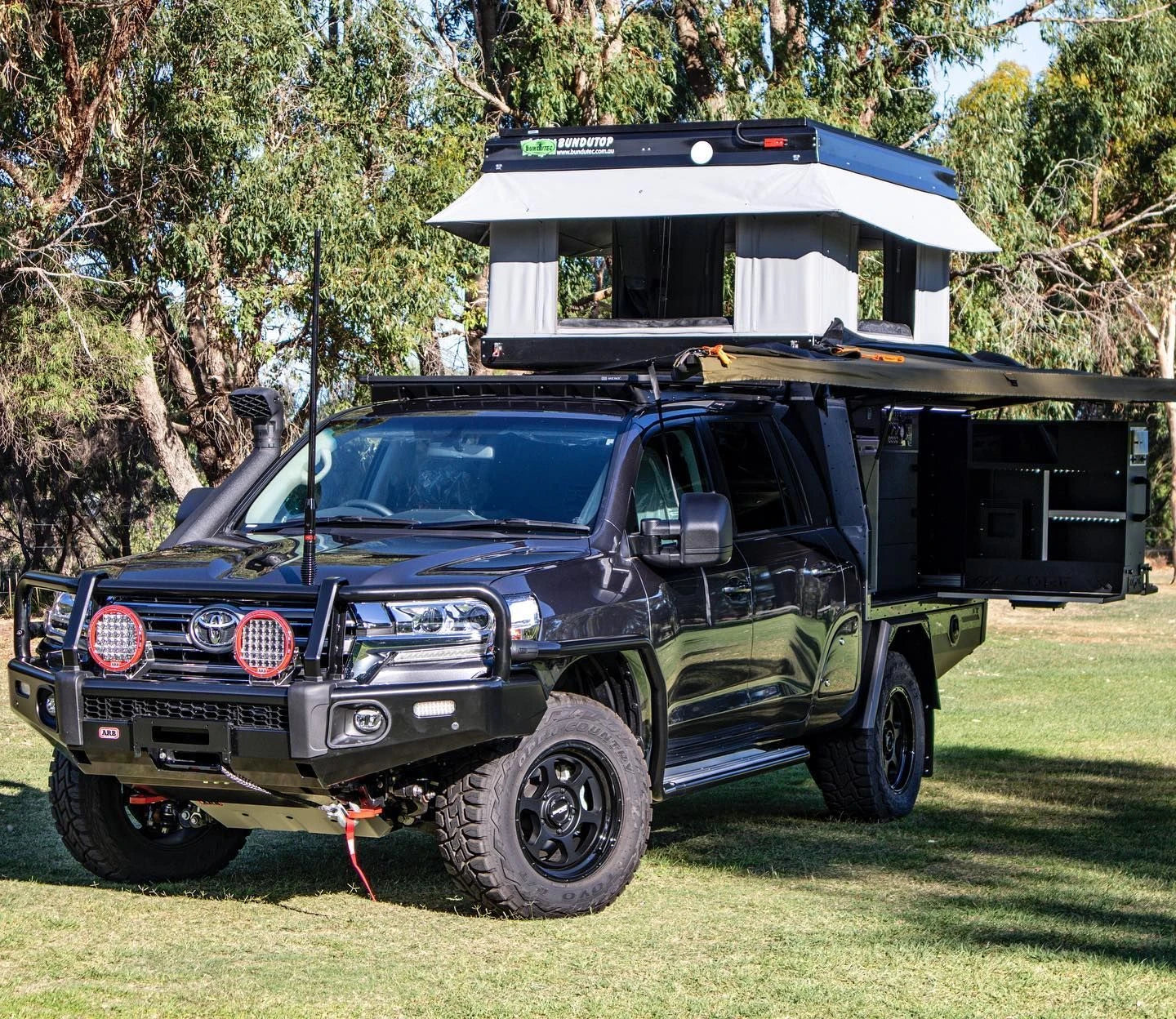 Bundutop Standard Plus 1450 Wide Black/Olive | Outback HQ – OutbackHQ Shop